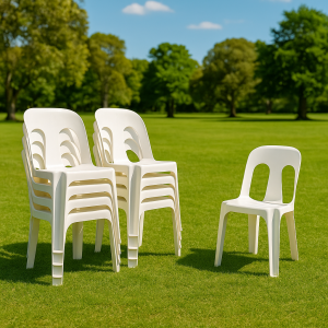 Adults Plastic Chair – White or Cream – Lovely Jubbly Events and Party Hire